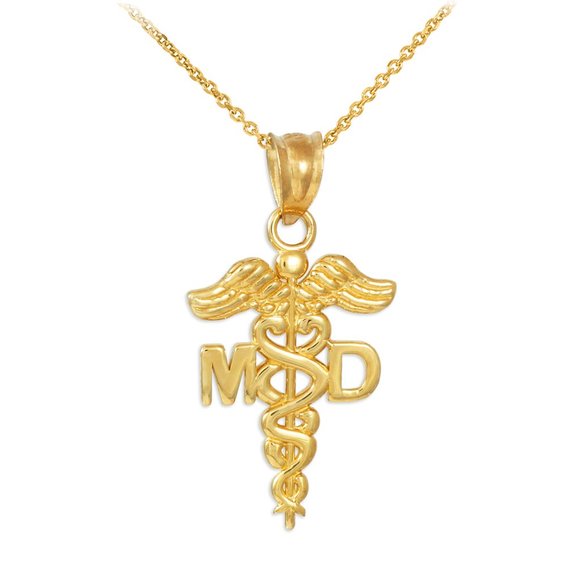 Element Shine | Jewelry | Solid K Gold Medical Doctor Md Caduceus ...